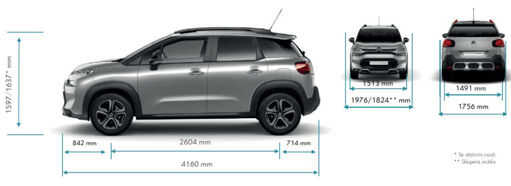 citroen c3 aircross rozmery