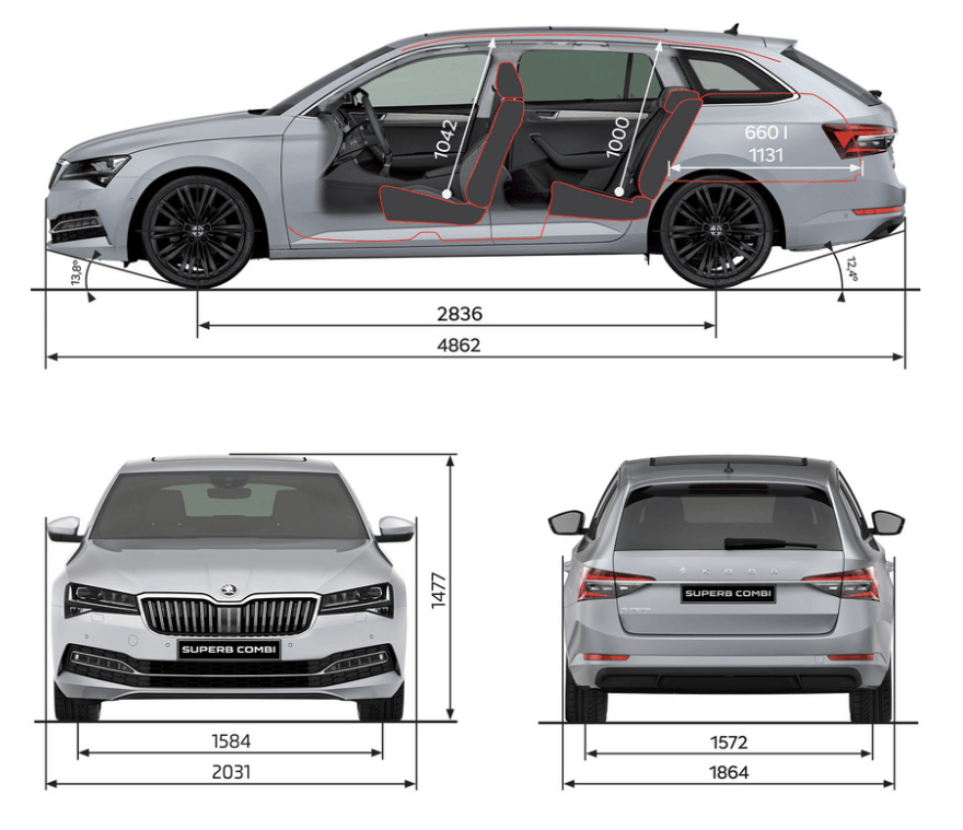 rozměry skoda superb