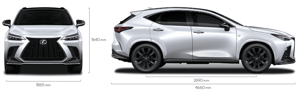 rozměry lexus nx